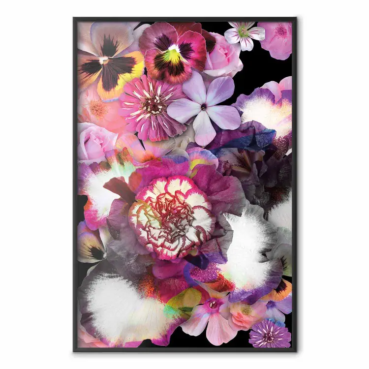 Affiche déco Harmonie des couleurs - composition de fleurs colorées sur ...