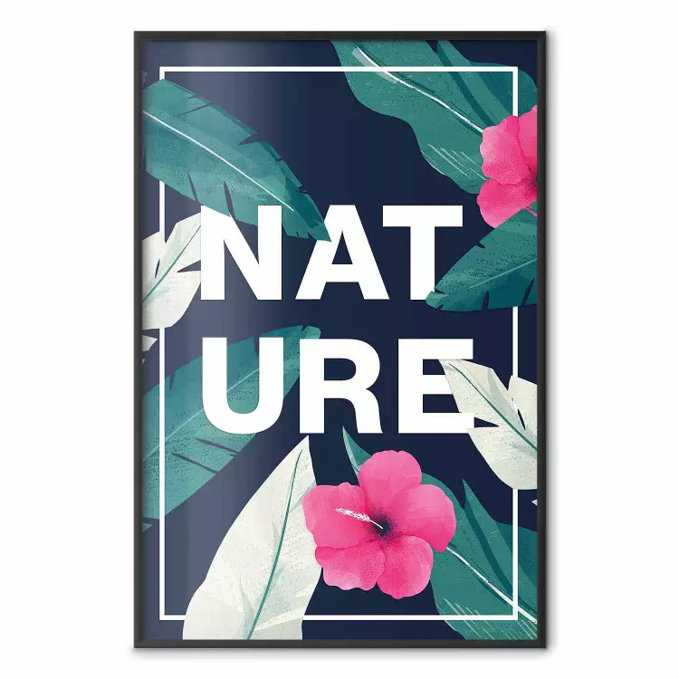 Affiche déco Nature - motif typographique orné de plantes - bimago.fr