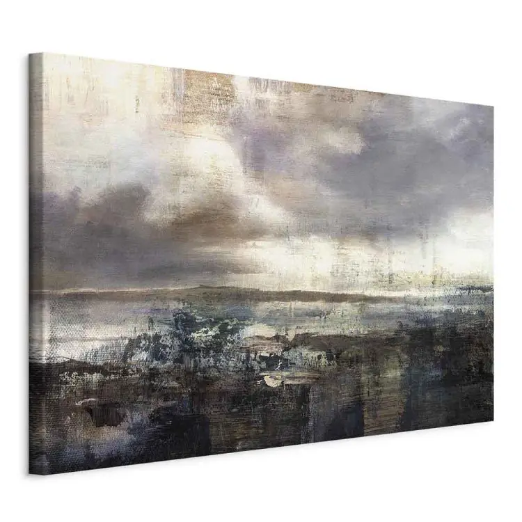 Tableau déco Terre obscure large - Abstraction en teintes de brun ...