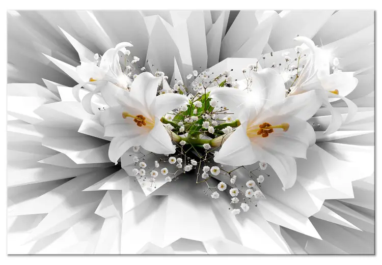 Grand tableau déco Bouquet de lys - fleurs en composition artistique ...