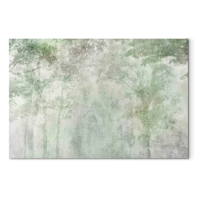 Grand tableau déco Apaisement forestier - composition brumeuse avec ...