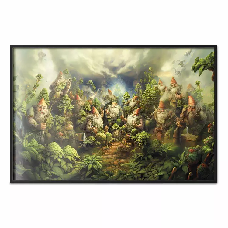 Affiche Lutins fous de la forêt - repos au cœur de la nature verdoyante ...