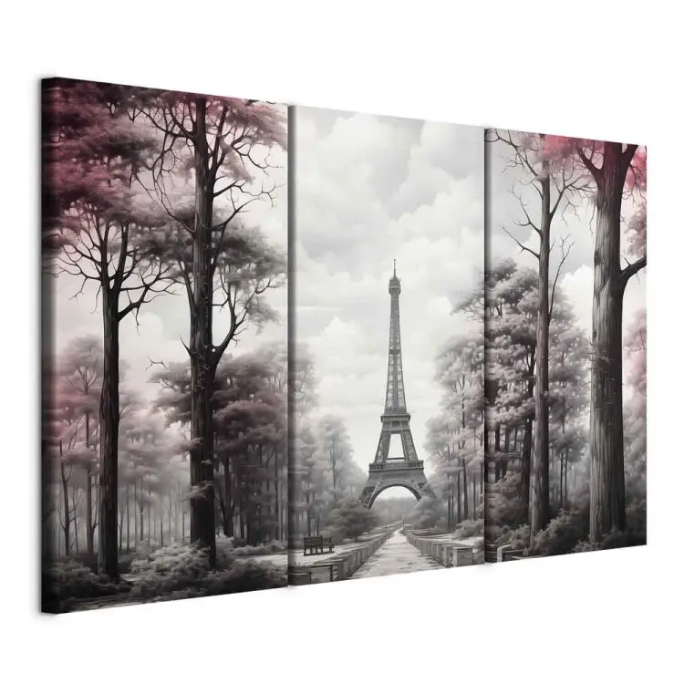 Cadre déco Paris - parc urbain et tour Eiffel dans des teintes rétro ...