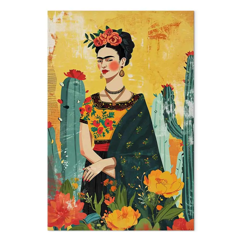 Tableau design Frida Kahlo - représentation artistique de l'artiste ...