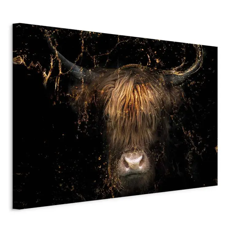 Cadre déco Taureau - un portrait majestueux avec un pelage hirsute dans ...