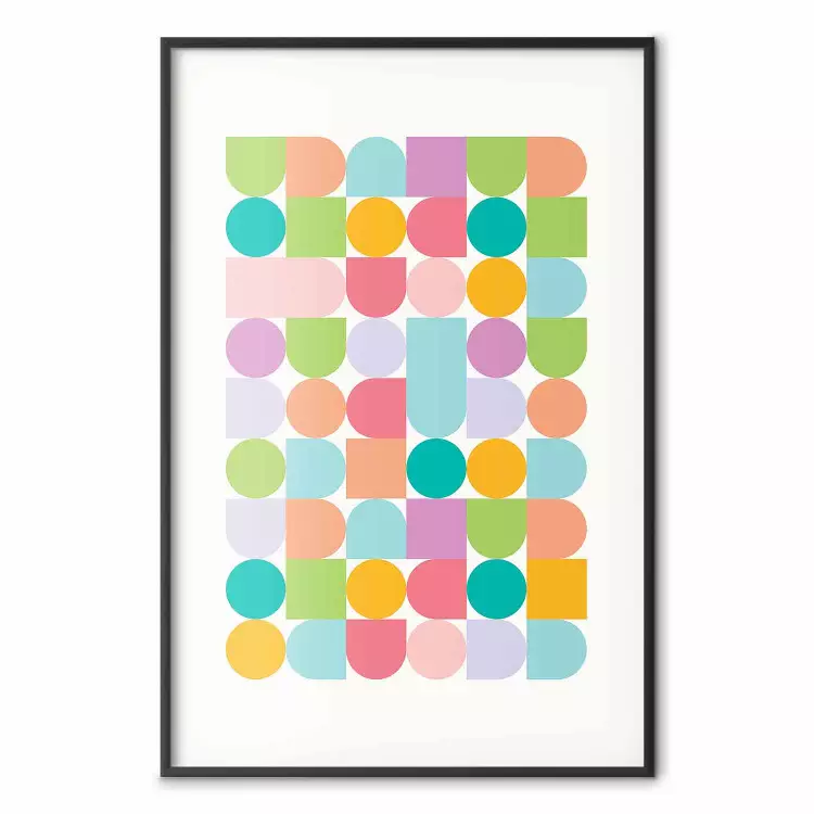 Poster Geometry of Colors - harmonious combination of pastel shapes ...