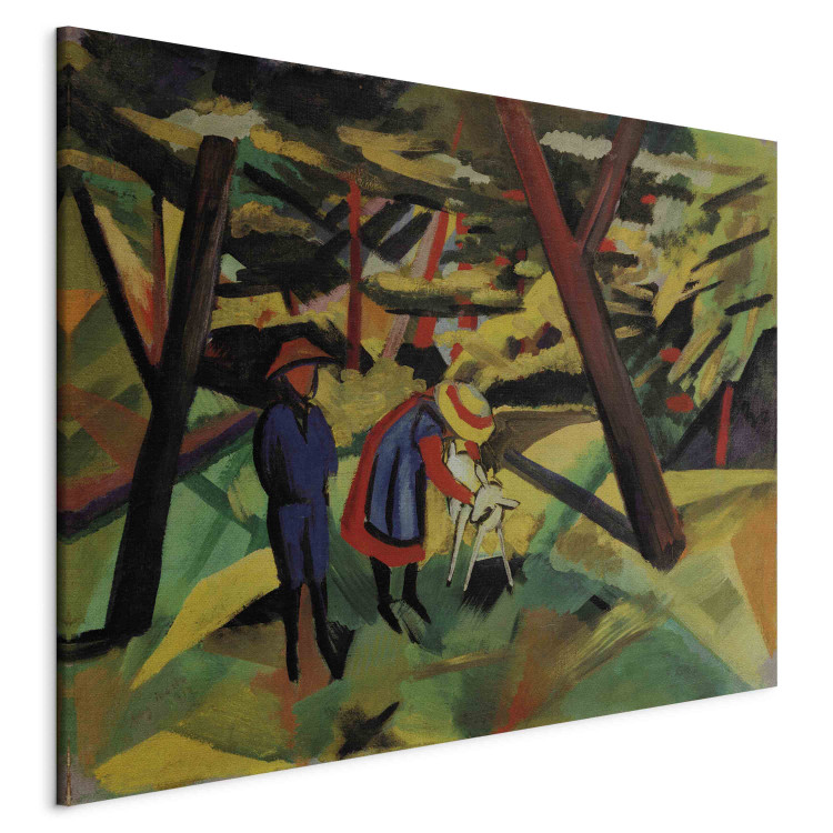Tableau sur toile Kinder mit Ziege im Wald - August Macke - Reproductions