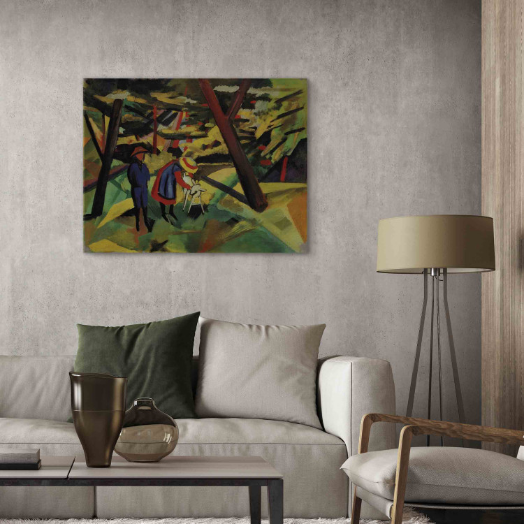Tableau sur toile Kinder mit Ziege im Wald - August Macke - Reproductions